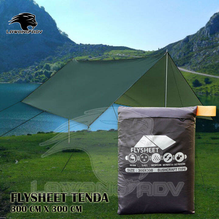 flysheet 3x3 / flysheet 300x300 cm flysheet waterproof penutup tenda ...