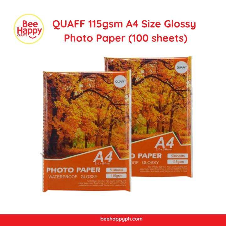 QUAFF 115gsm A4 Size Glossy Photo Paper 100 Sheets | Lazada PH