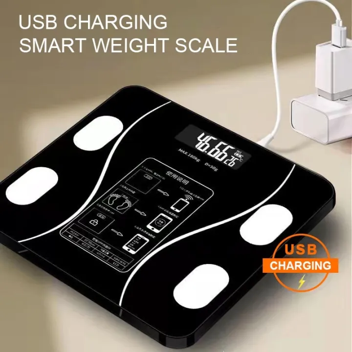 King smart 【Usb charging】Smart Digital Scale 12-in-1 Bluetooth Body Fat ...
