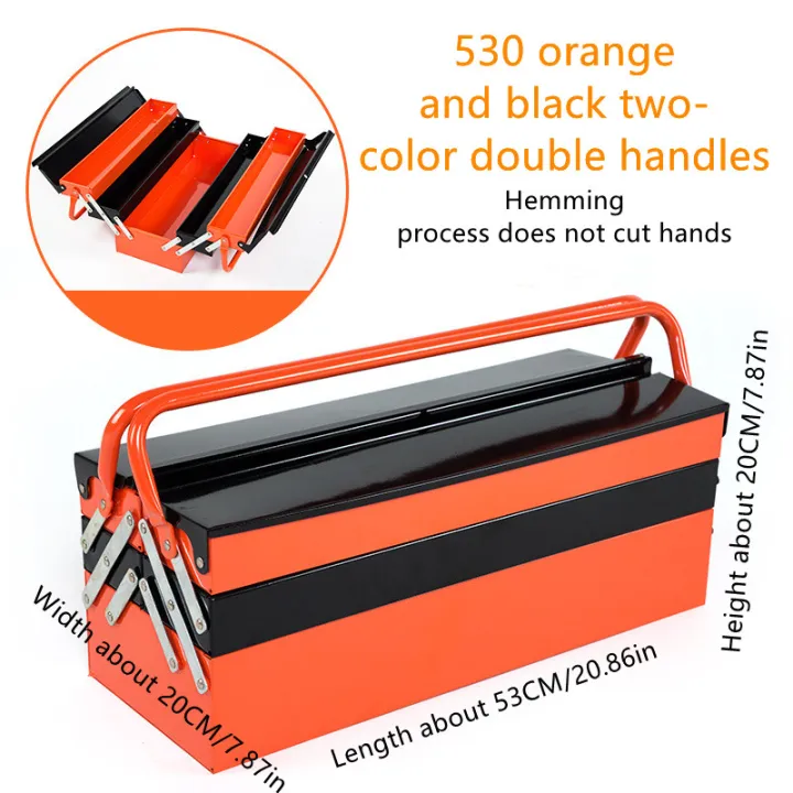 3 Layer Heavy Duty Steel Tool Box (420X200X200mm 530x200x200mm) | Lazada PH