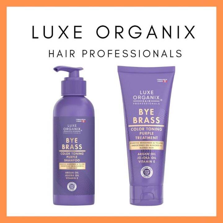 LUXE ORGANIX Bye Brass Purple Shampoo And Conditioner Color Toning ...
