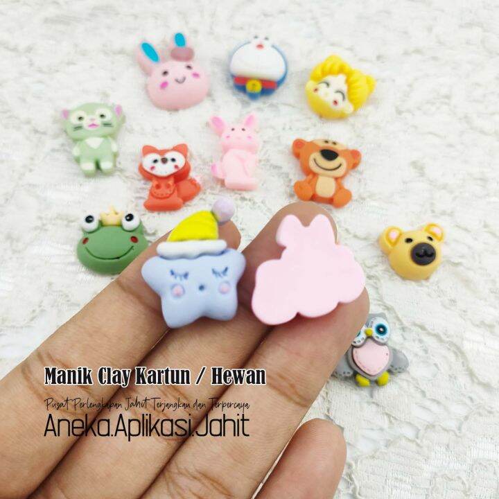 10 BIJI MANIK CLAY KARAKTER / HEWAN /MANIK TEMPEL DIY | Lazada Indonesia