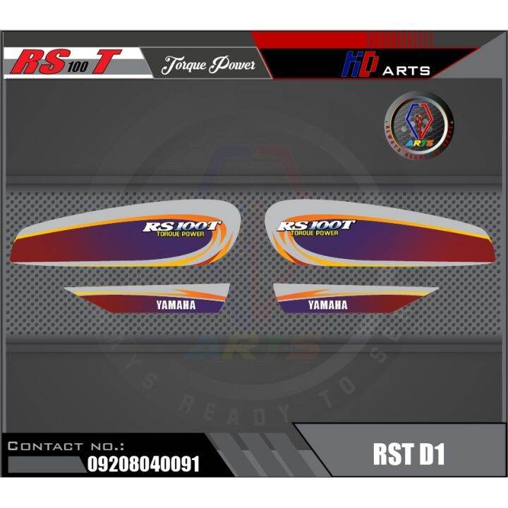 YAMAHA RS100 Torque Power : Customized Motorcycle Decals Laminated NO ...