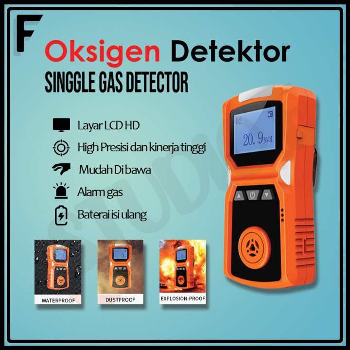 Detektor Oksigen Oxygen Detector, Pendeteksi Gas O2 Singgle Detector ...
