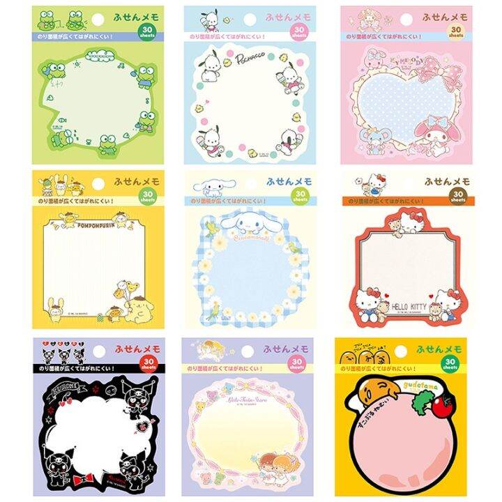 【PRETTY】 Sanrio Series New Sticky Notes Multiple Options Cute Cartoon ...