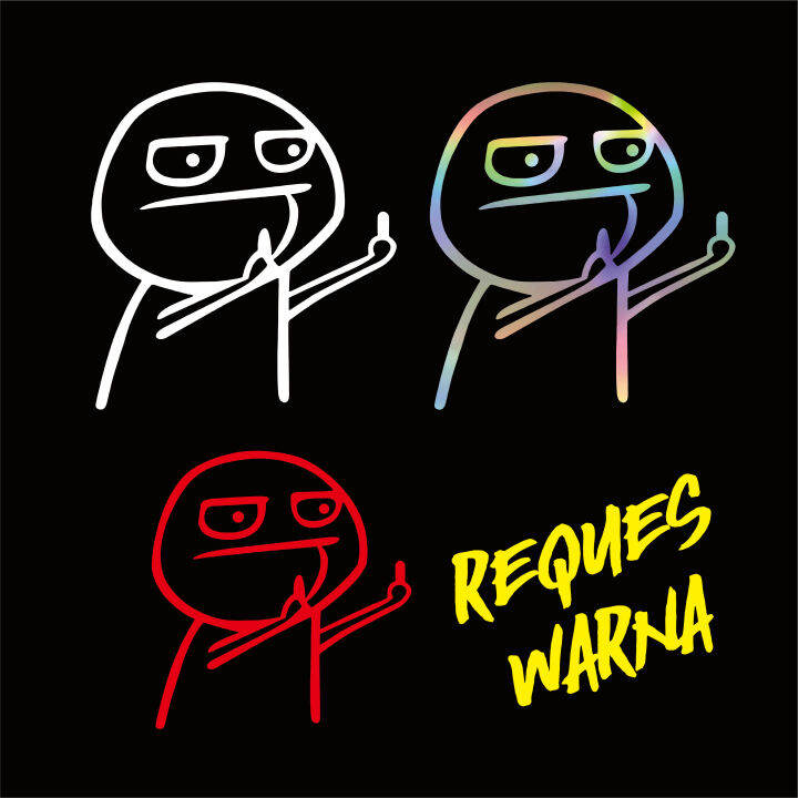 STICKER STIKER CUTTING FUCEK STIKER ANIMASI LUCU JARI TENGAH | Lazada ...