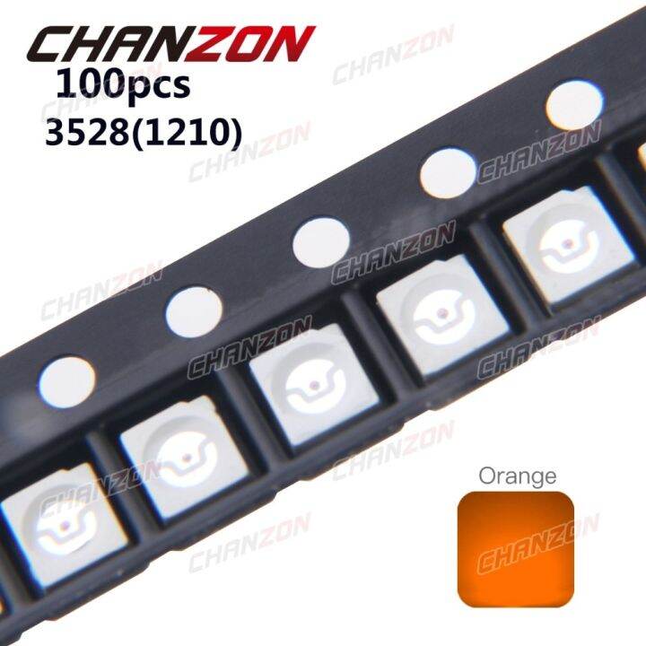 100pcs 1210 3528 Orange Smd Chip Led 20ma 2v Super Bright Led Light ...