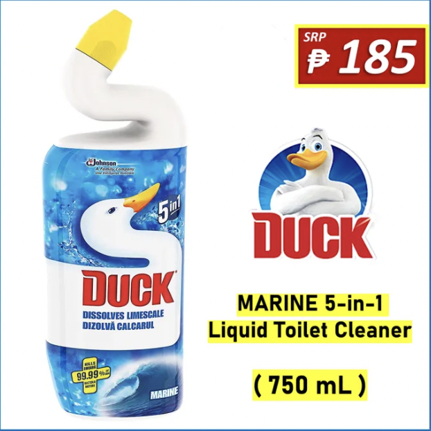 Duck (MARINE scent) 5-in-1 Liquid Toilet Cleaner Dissolves Limescale ...