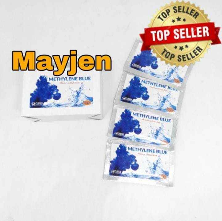 Obat Jamur Ikan Hias Koi Methylene Blue Sachet / Obat Biru Jamur Ikan ...