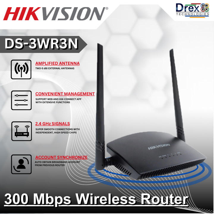 Hikvision DS-3WR3N 300Mbps Wifi4 Router 2.4Ghz | Lazada PH