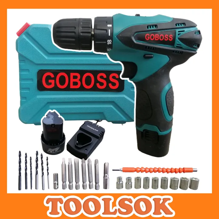 GOBOSS สว่านไร้สาย สว่านแบต 24V ปรับสปีดได้ | Lazada.co.th