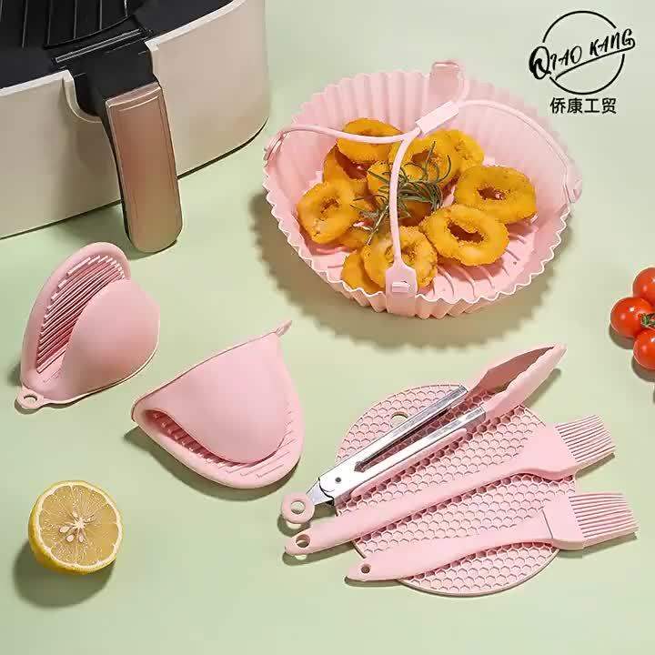 dhfj ถาดอบซิลิโคนอากาศทอด ถาดอบเค้กถาดไมโครเวฟที่หนีบอาหารแปรงน้ำมันที่ ...