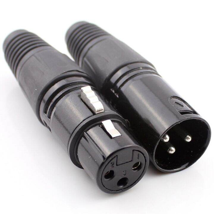Ministar 1Pair XLR 3 Pin Male & Female MIC Snake Plug Audio Microphone Cable Connector | Lazada