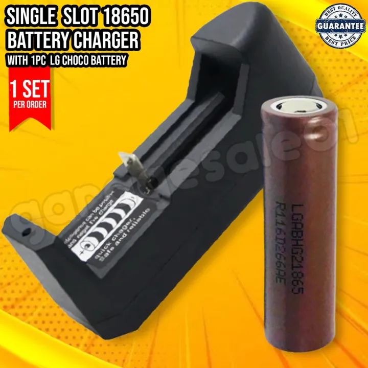 LG Choco 18650 Vapor Rechargeable battery w/ Universal Li-Ion Single ...