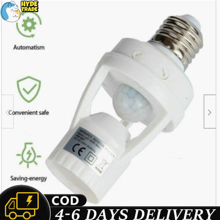 E27 Led Light Bulb Holder Infrared Pir Motion Sensor Socket Switch 110 ...