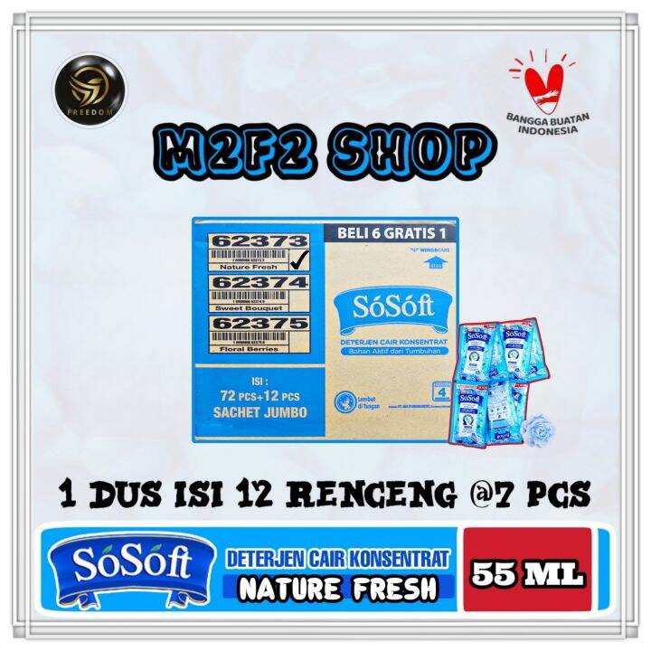 Sosoft | So Soft Deterjen Cair Konsentrat Nature Fresh Sachet Sabun ...
