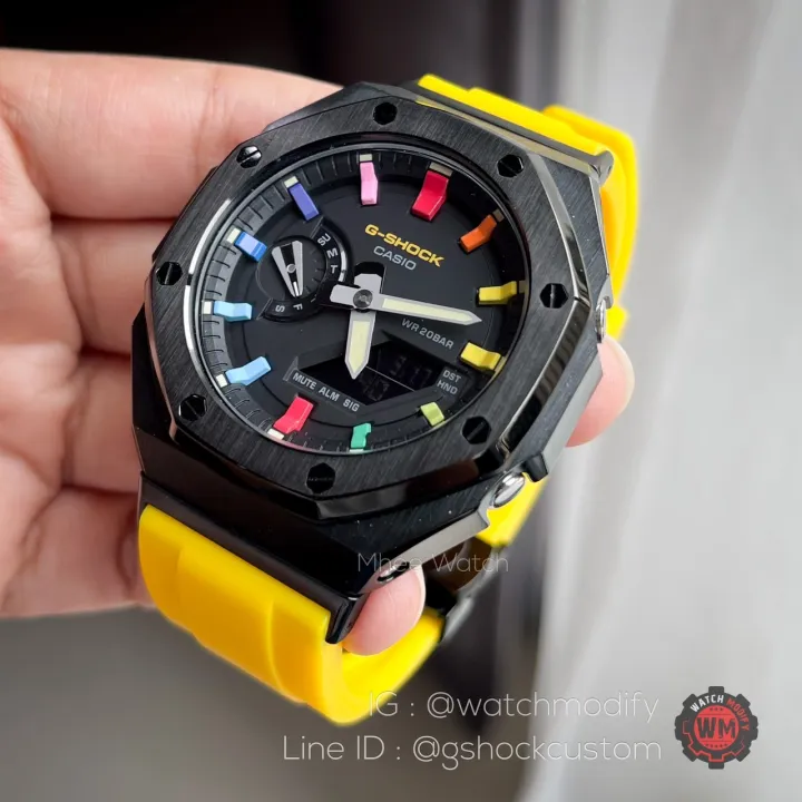 G-Shock Rainbow Face Custom AP style Black Yellow Rubber Gen2 ของแท้ ...
