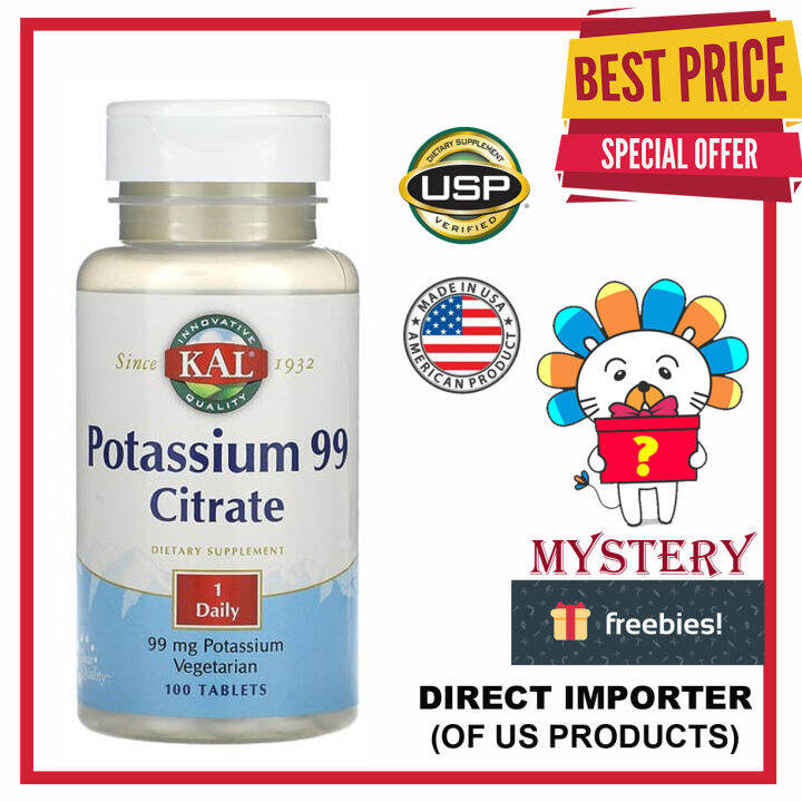 KAL, Potassium 99 Citrate, 99 mg , 100 Tablets | Lazada PH