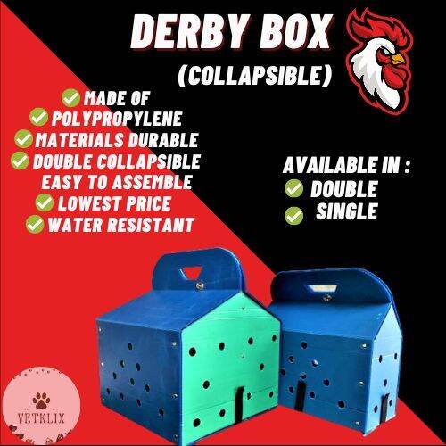 [VETKLIX] SINGLE Plastic Collapsible Derby Box for Gamefowl (PANG ...