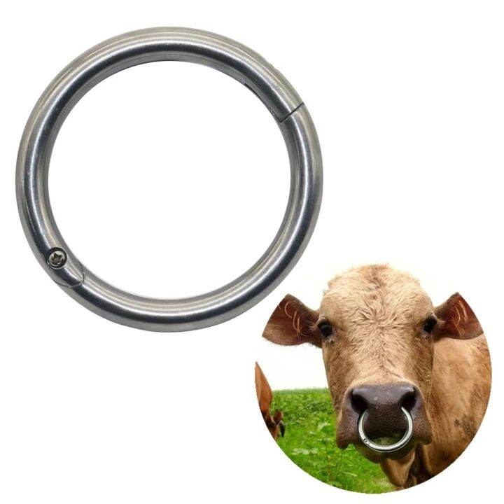 Stainless Steel Cattle Nose S Bull Ox Cow Bovine Traction Clasp Farm ...