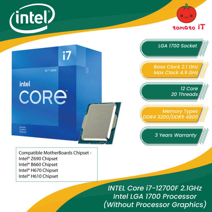 INTEL Core i7-12700F 2.1GHz Intel LGA 1700 Processor (Without Processor Graphics) | Lazada