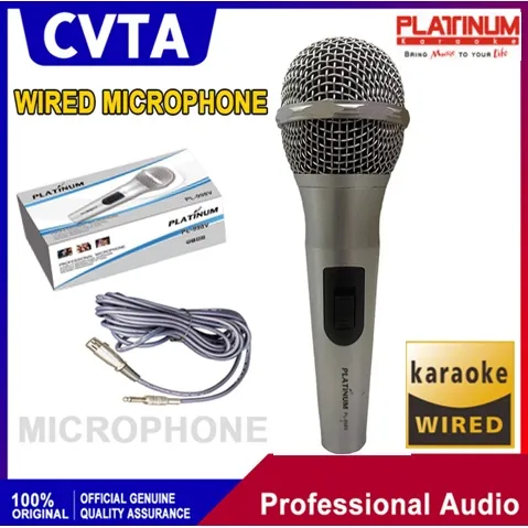 Heavy Duty Quality PLATINUM DYNAMIC MICROPHONE FOR 10 METER WIRE PL-998V With Free mic Ring ...