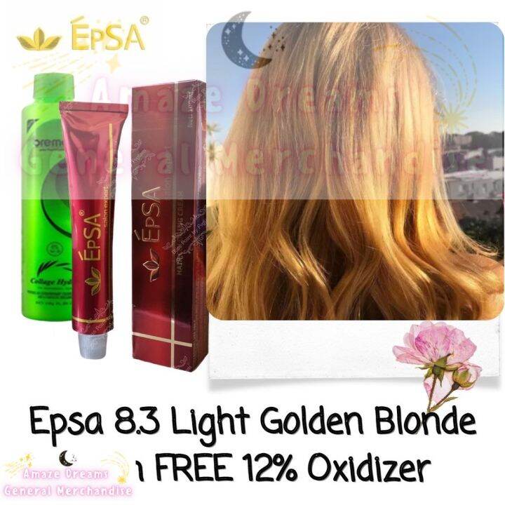Light Golden Blonde 8.3 Epsa Hair Color Cream (Basic Colors) 100ml ...