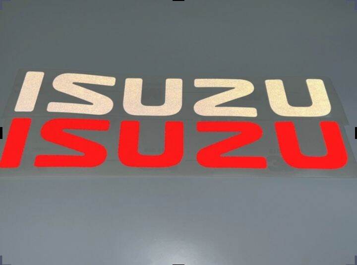 สติ๊กเกอร์แบบดั้งเดิม รุ่นลงร่อง ติดฝาท้าย ISUZU งานตัดคอมสะท้อนแสง 3M ...