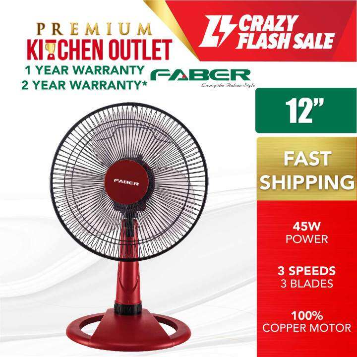 Faber 12 Inch 3 Speeds Table Fan FTF REVO 9212RD | Lazada