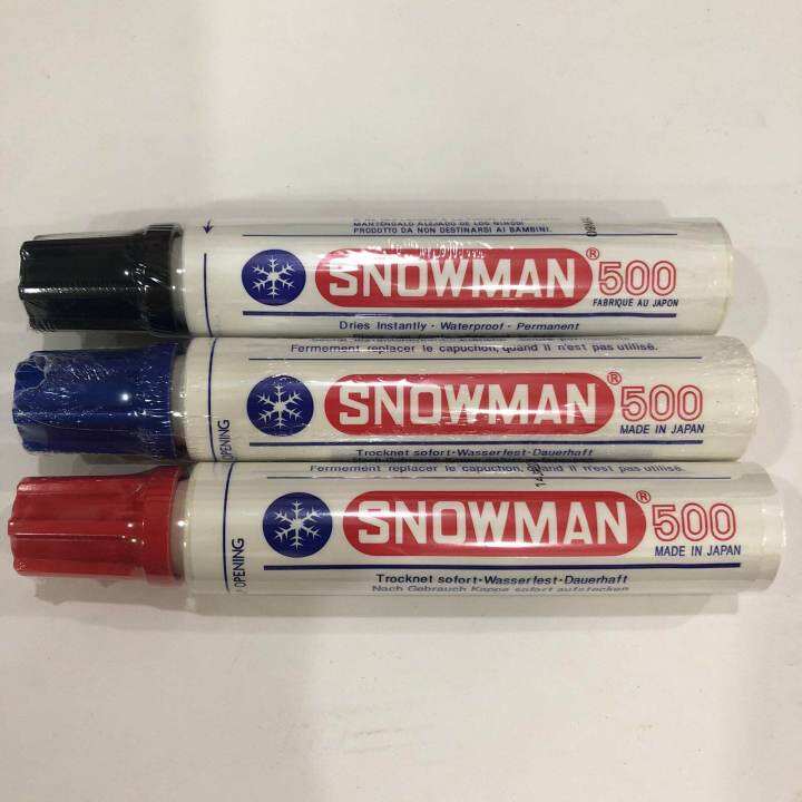 SPIDOL JUMBO PERMANEN SNOWMAN J500 (HITAM/MERAH/BIRU) | Lazada Indonesia