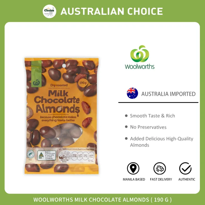 Woolworths Dry Roasted Milk Chocolate 190g. Australia Imported | Lazada PH