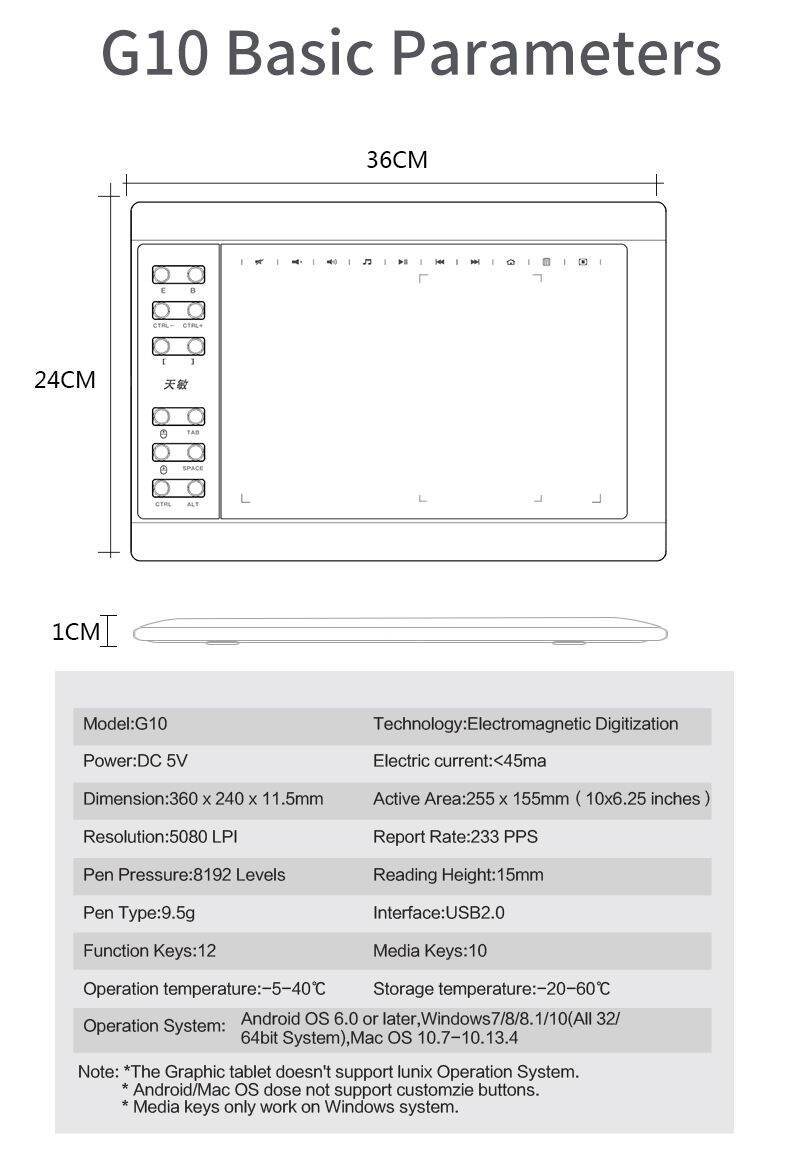 NinetyNine เมาส์ปากกา เมาส์วาดรูป graphics drawing tablet 10Moons รุ่น ...