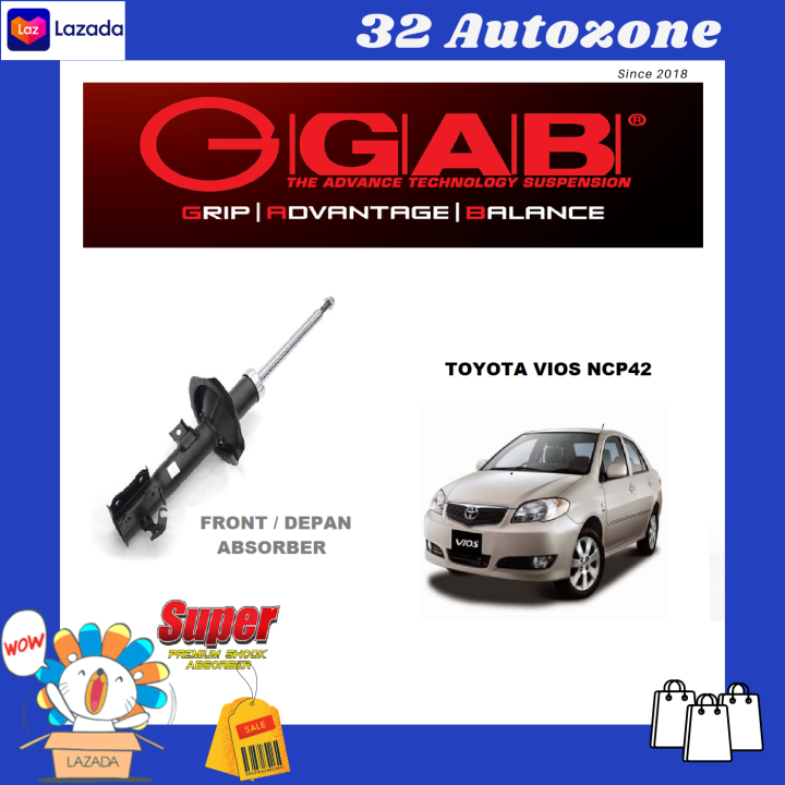 GAB Depan Absorber Front Premium Shock Absorber (Set) for Toyota Vios ...