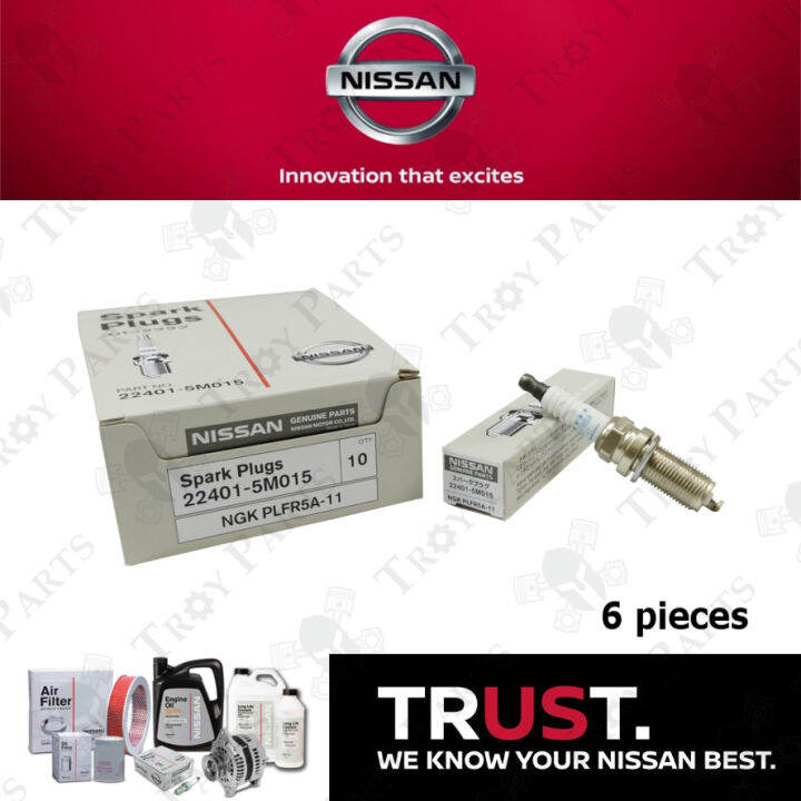 (6pc) Original Nissan Iridium Spark Plug 22401-5M015 Murano Z50 Z51 ...