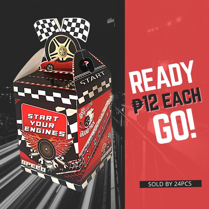 FP1056 (24 PCS) VERSION B Racing Race Car Gift Loot Bag Box Souvenir ...