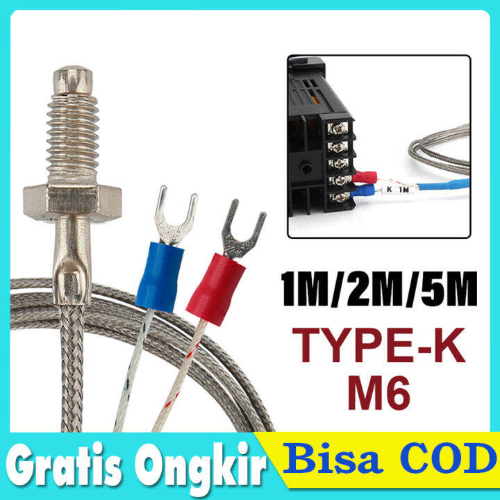 Thermocouple Type K Kabel Termokopel Type K Sensor Suhu Thermocouple K ...