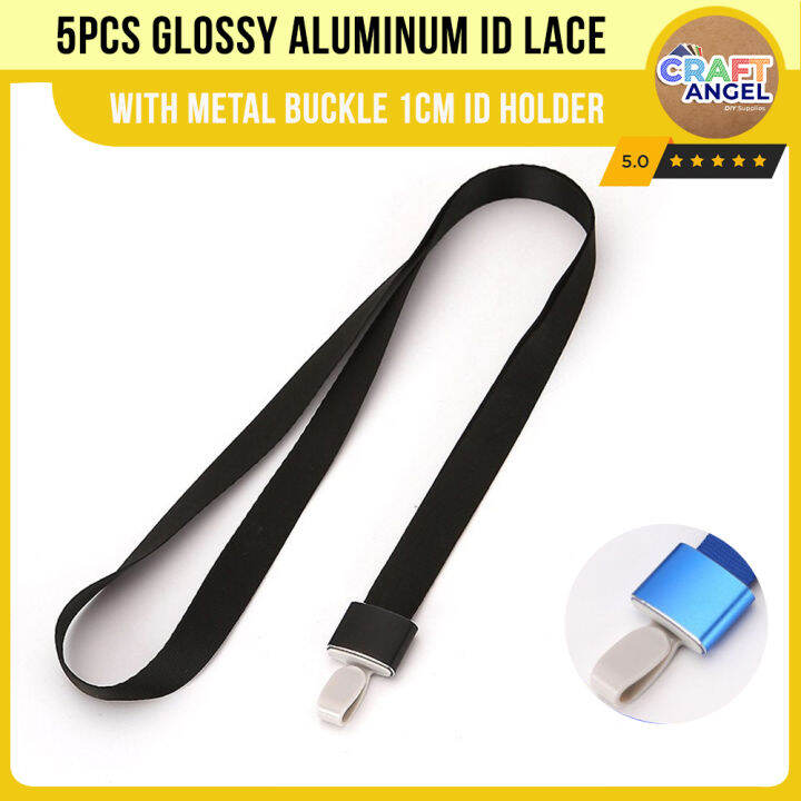 5pcs Glossy Aluminum ID Lace ID Lanyard Aluminum Buckle ID Card Holder ...
