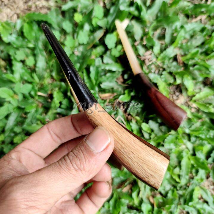 Pipa rokok lengkung bahan kombinasi kayu sonokeling dan tanduk kerbau ...