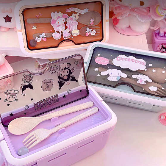 Kuromi Melody Hello Kitty Lunch Box With Spoon Fork Lazada Ph