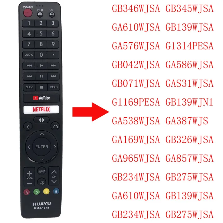 SHARP TV/LED/LCD Remote Control Replacement RM-L1678 Replacement ...