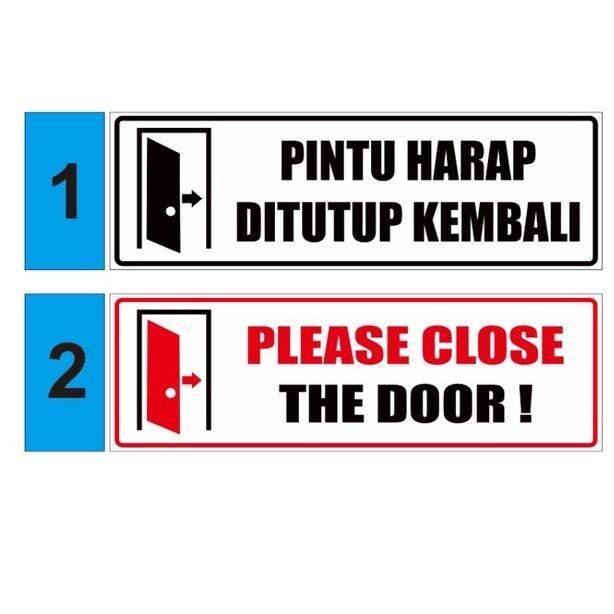 Stiker HArap tutup pintu kembali ,stok selalau update | Lazada Indonesia