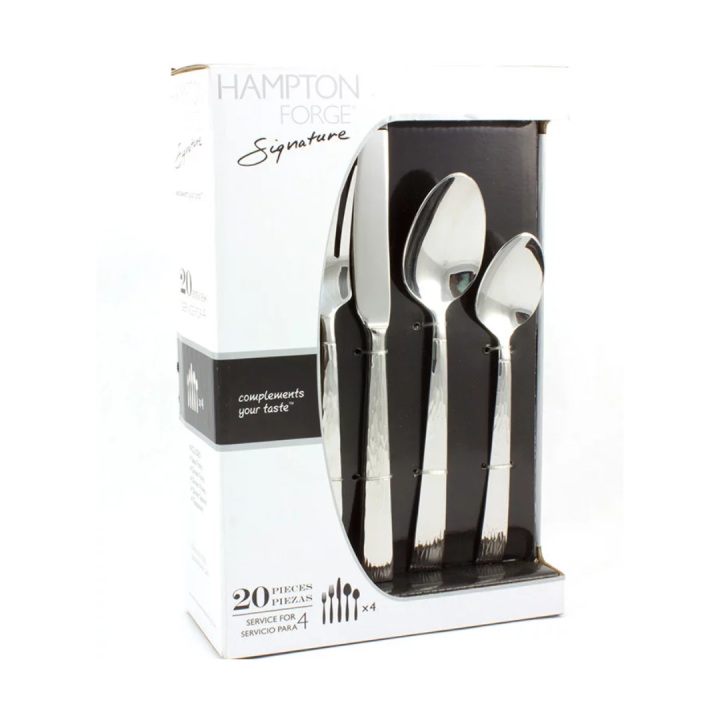 Hampton Forge 20 PC Signature Brocade Feather Flatware Set | Lazada PH