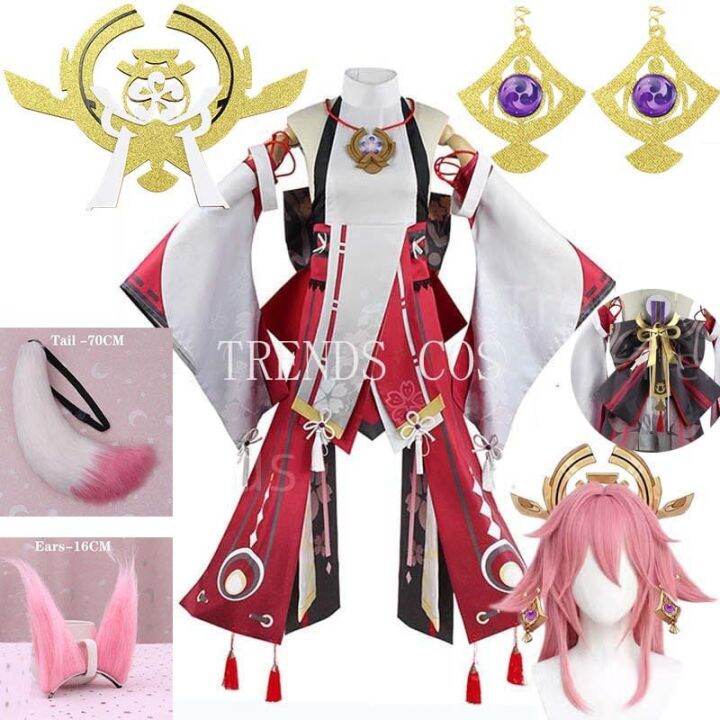 Genshin Impact Yae Miko Cosplay Costume Guuji Yae Fancy Outfits Guuji ...