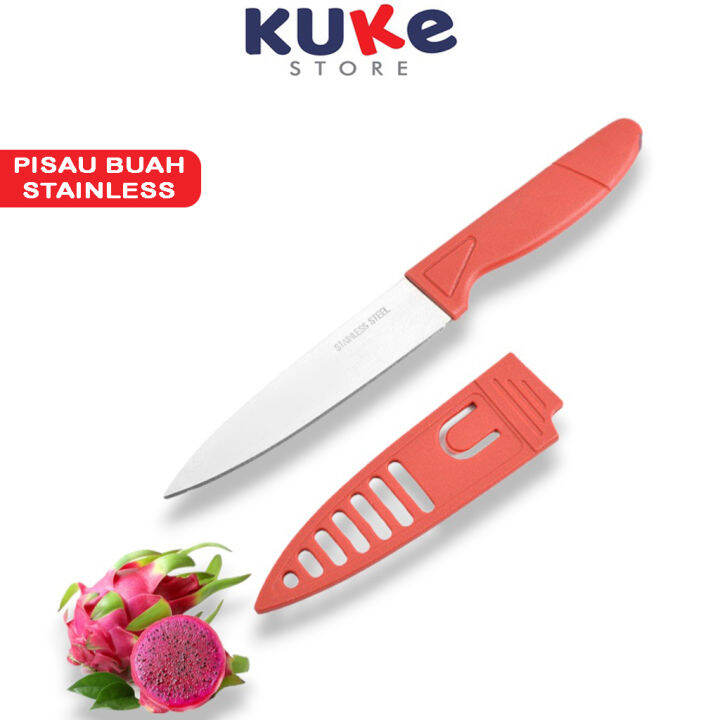 KUKE PISAU BUAH STAINLESS SARUNG/PISAU DAPUR MINI/PISAU SARUNG TAJAM ...