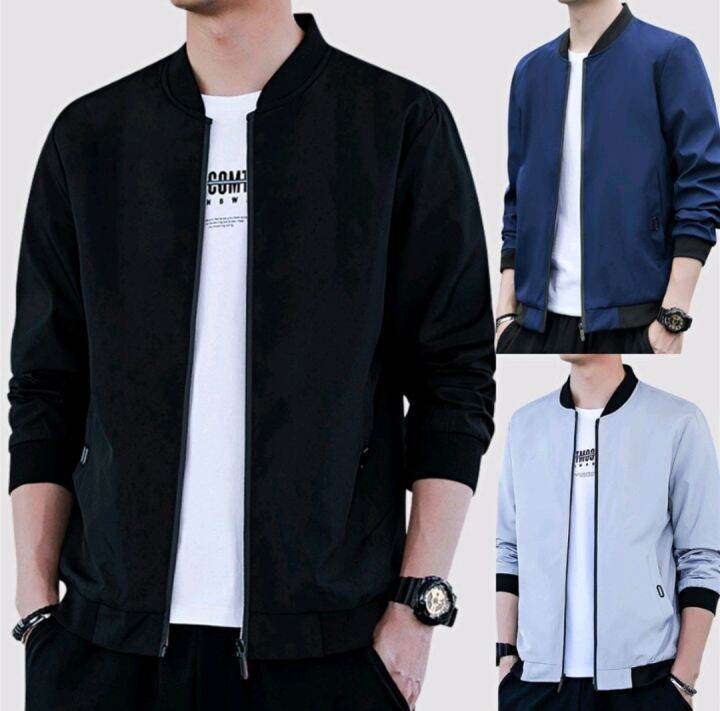 Jacket No Hood With Zipper Bomber Style for Unisex | Lazada PH