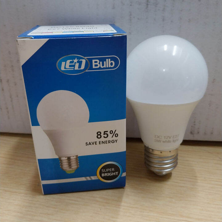 หลอดไฟ DC 12V 9W LED ขั้ว E27 แสงขาว แค้มปิ้ง โซล่าเซล | Lazada.co.th