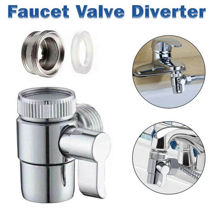 3 Way Diverter Valve Water Tap Connector Kitchen Faucet Adapter Sink