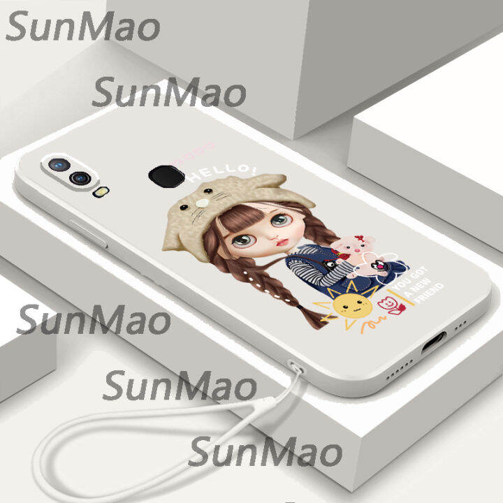 สำหรับ Vivo 1906 = Y11 2019เคสโทรศัพท์เคสผู้หญิงแบบนิ่มขอบตรงแบบใหม่ ...