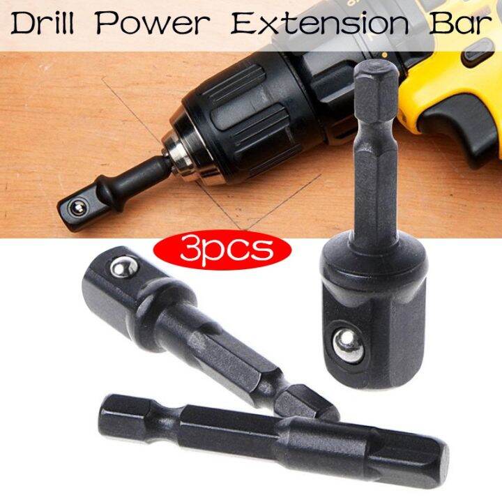 【READY STOCK】 3pcs Drill Power Extension Bar 38 12 Socket 14 to 12 ...