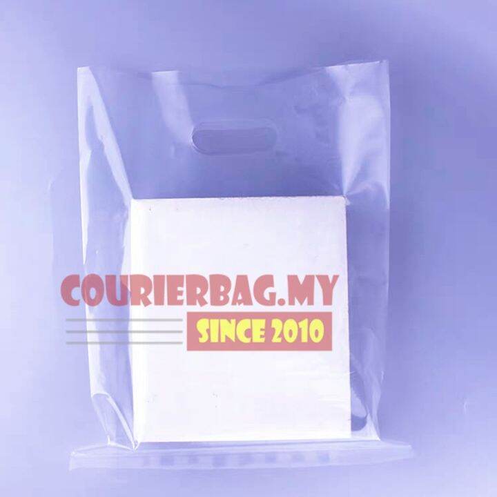 7 Sizes 50pcs Transparent Clear Handle Carrier Plastic Bag | Lazada